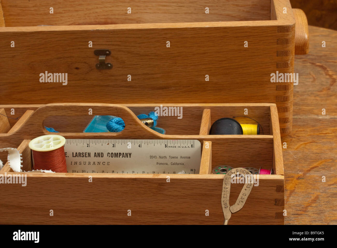 A sewing box made of Red Oak Stock Photo - Alamy