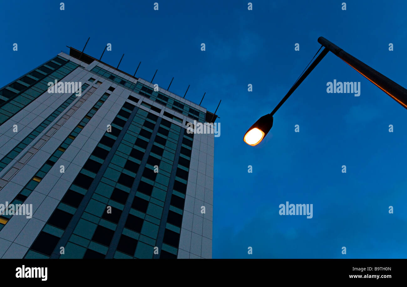 Street light and office block Cardiff Wales UK Stock Photo - Alamy