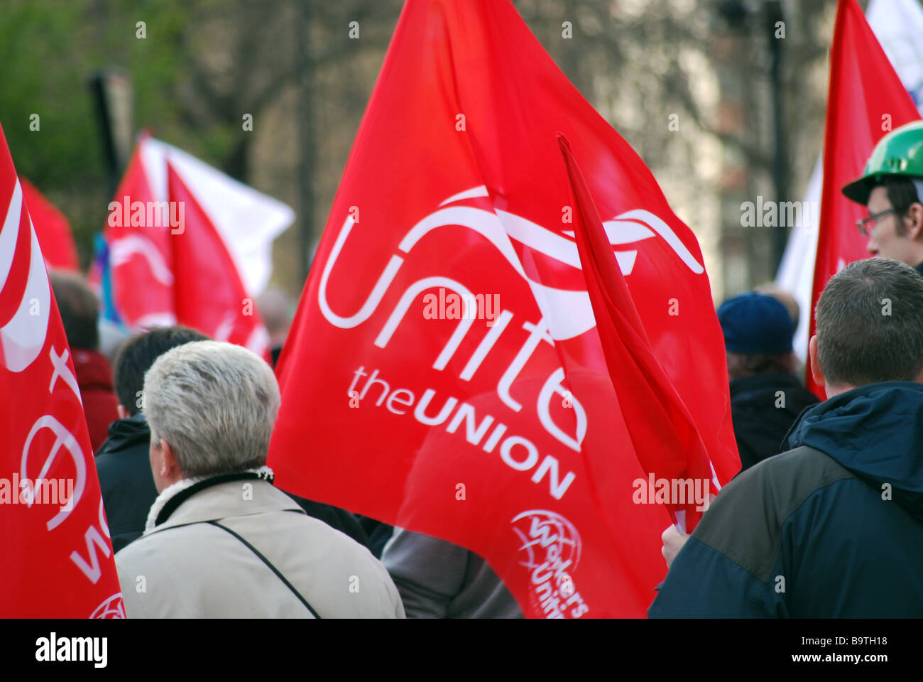 Unite trade union flag hi-res stock photography and images - Alamy