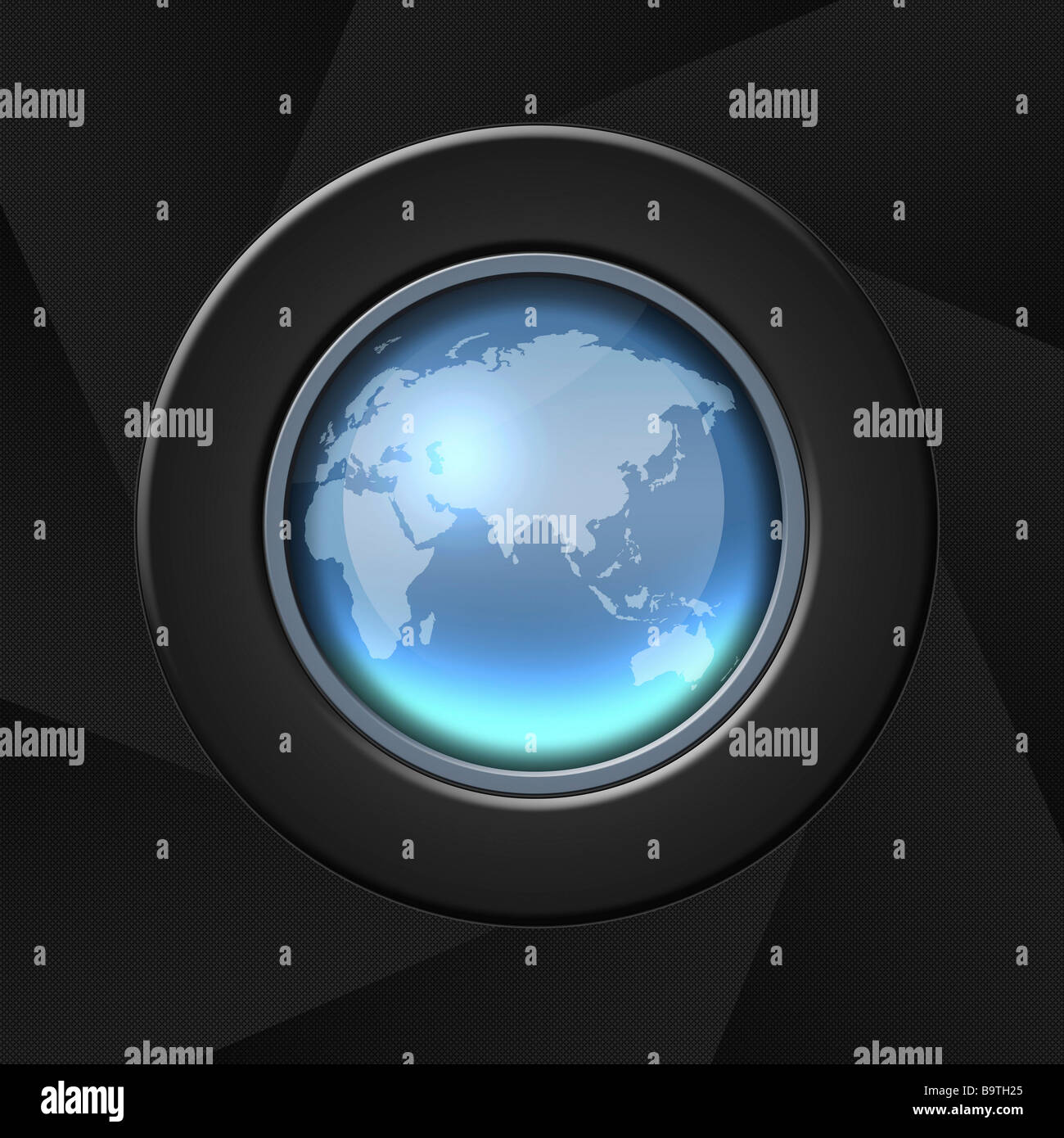 Blue globe world map over black background Stock Photo - Alamy