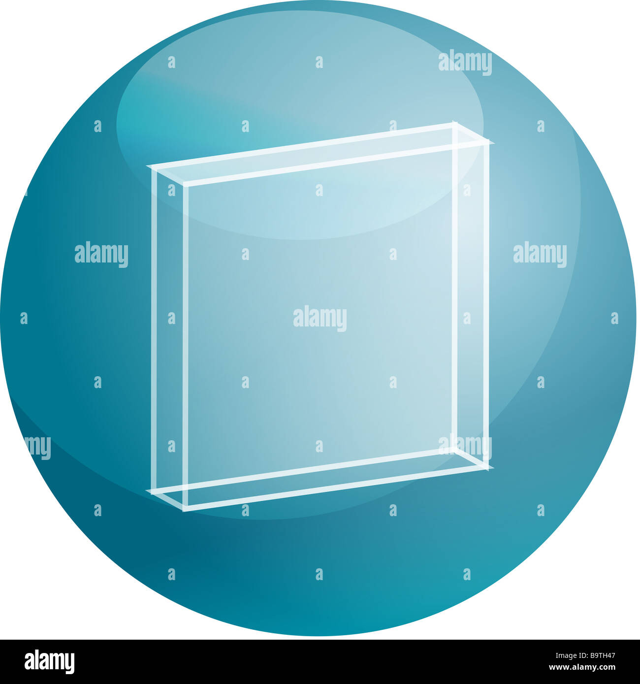 Stop Audio icon illustration 3d square shape Stock Photo - Alamy