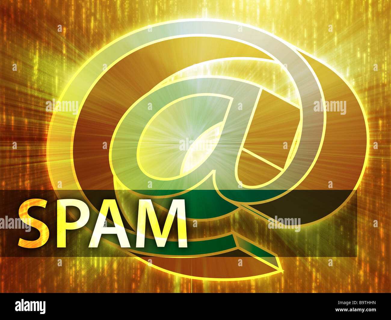 Spam illustration digital collage with internet at symbol Stock Photo ...