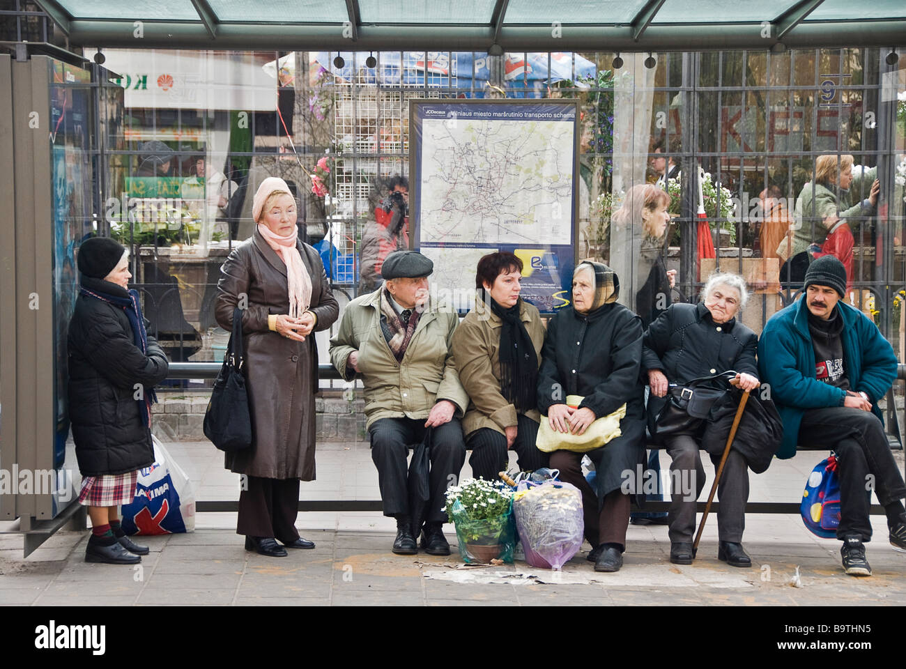Public bus bus stop lithuania hi-res stock photography and images - Alamy