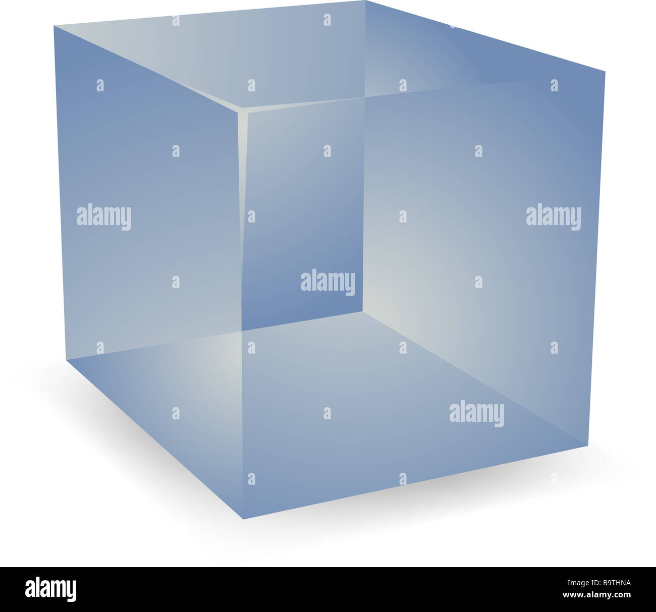 Blank cube translucent 3d shape design illustration Stock Photo - Alamy