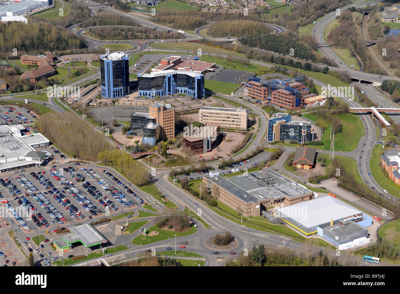Aerial view of business offices in Ironmasters Way Telford Shropshire ...