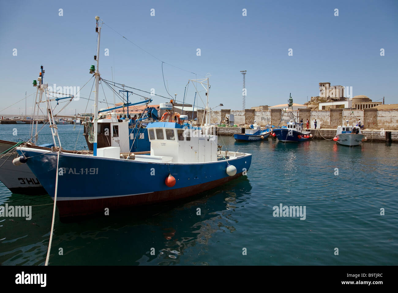 Fishing Boats in the Fishing Port of Tarifa Cadiz Andalusia Spain Stock ...