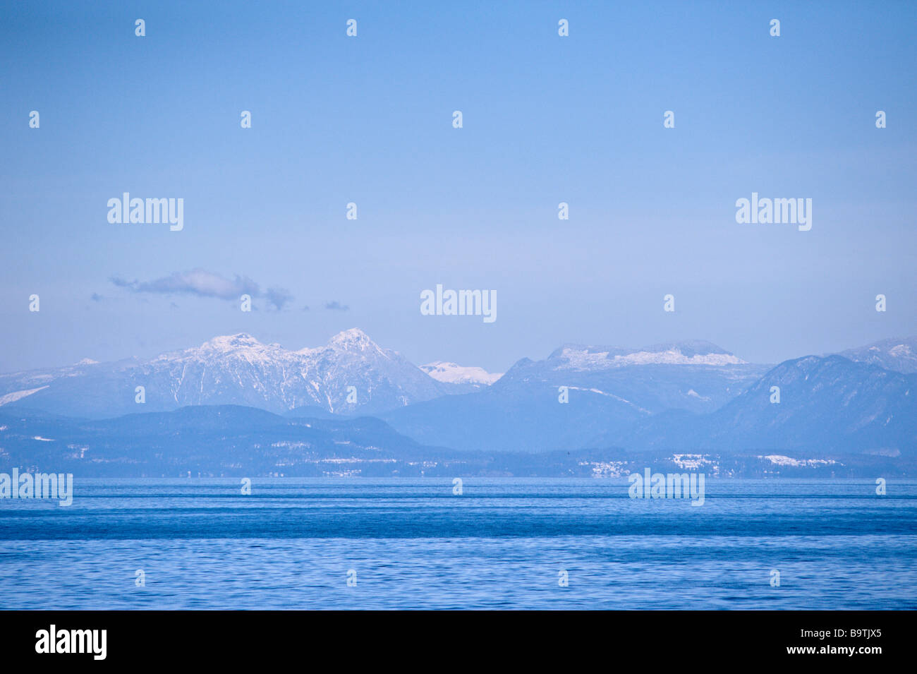 Coastal Mountains along British Columbia across from Nanimo Stock Photo ...