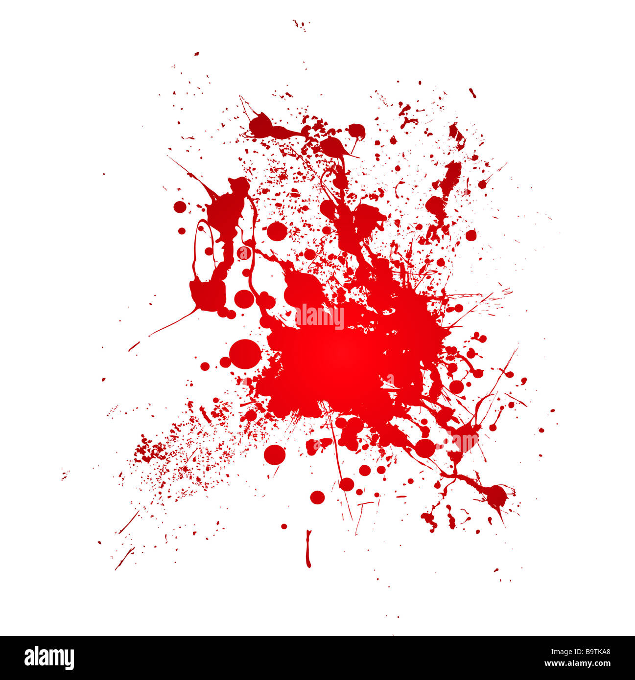 Inky blood splat with a red abstract shape Stock Photo - Alamy