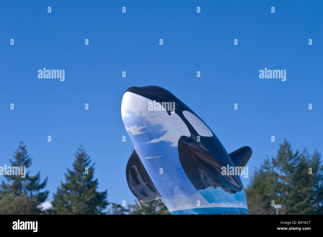 Orca or Killer Whale statue at Duke Point on Vancouver Island Stock ...