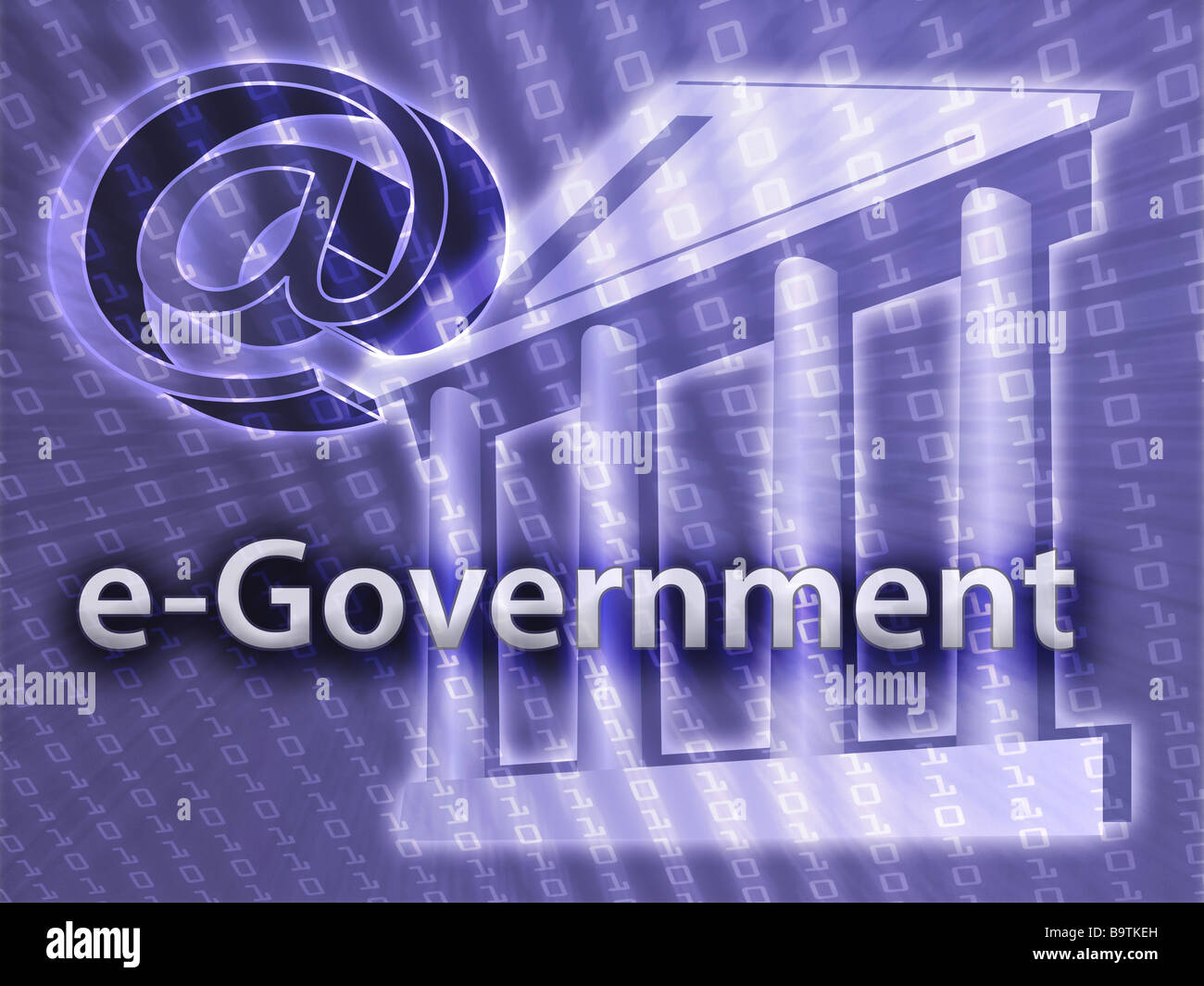 Electronic government illustrated by building and data Stock Photo - Alamy