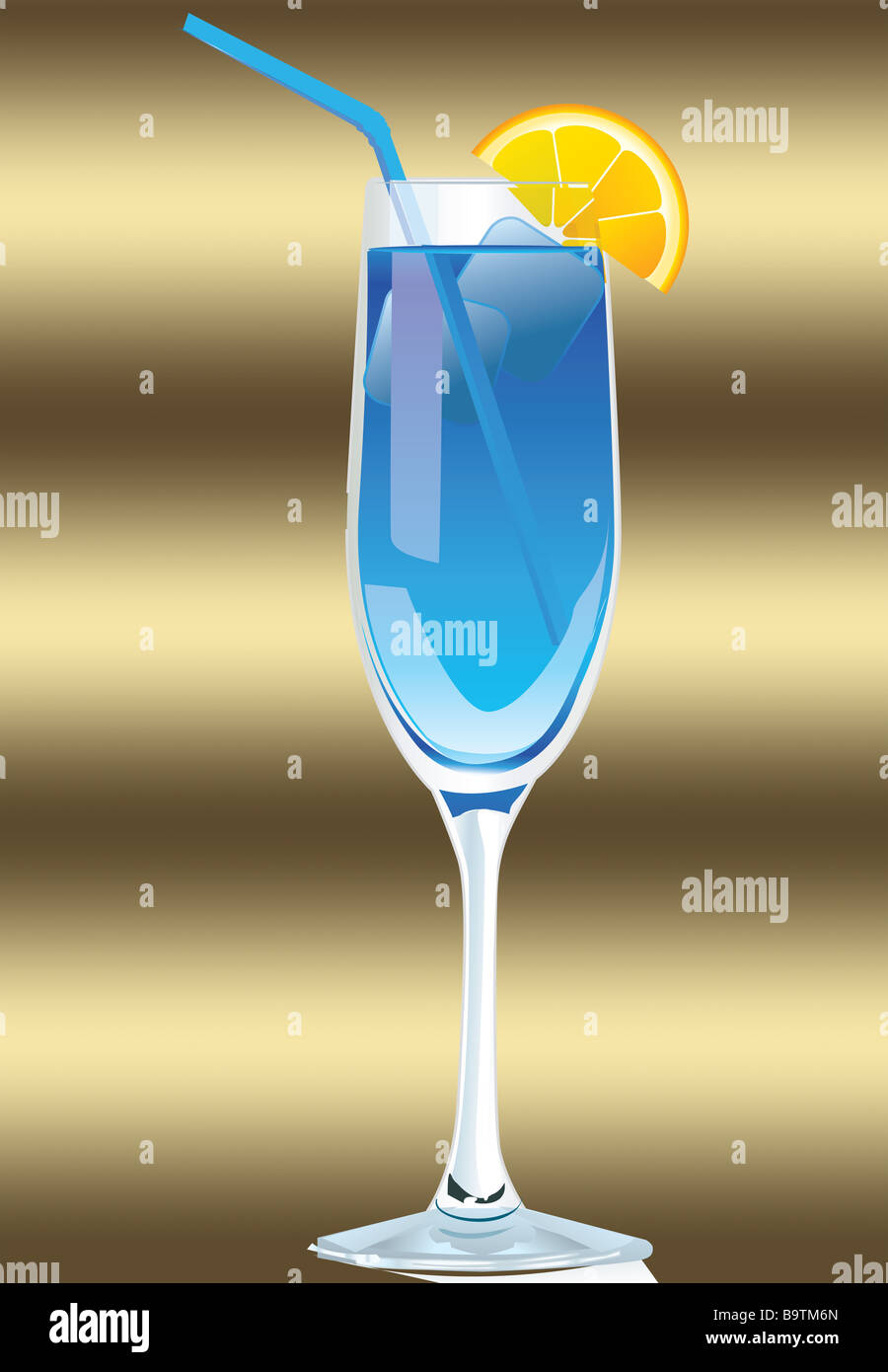 illustration of blue cocktail drink Stock Photo - Alamy