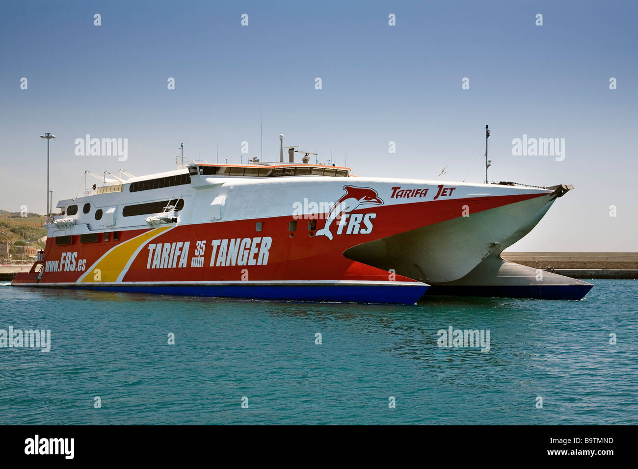 Ferry Departure from the port of Tarifa to Tangier Cadiz Andalusia ...