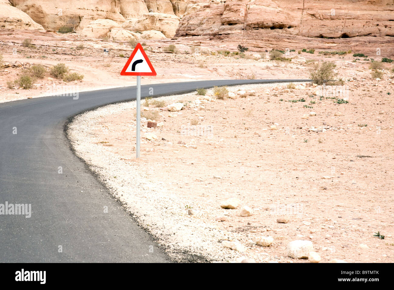 Bend in road sign hi-res stock photography and images - Alamy