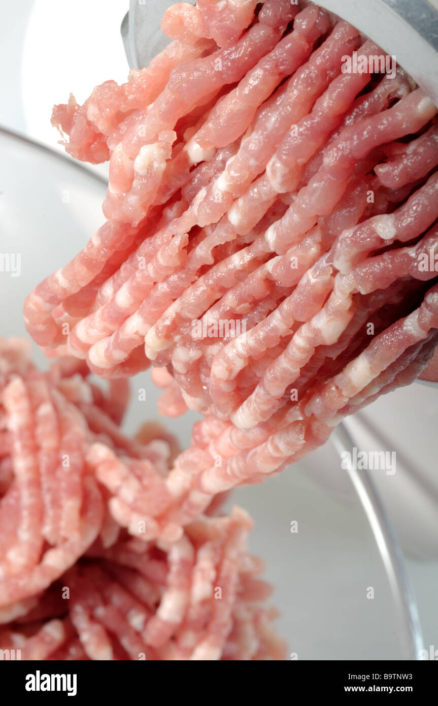 Freshly minced raw pork meat Stock Photo - Alamy