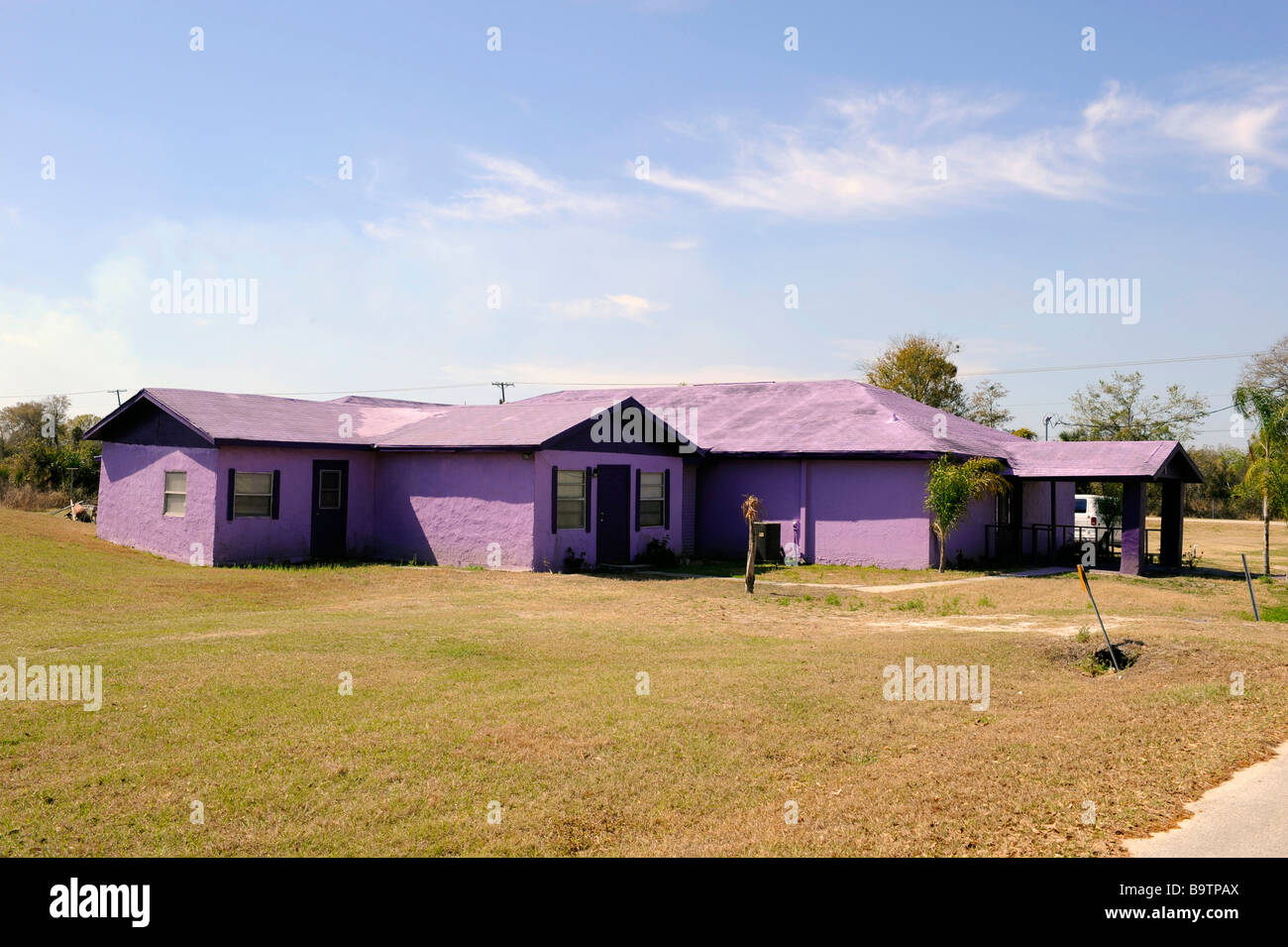 Colorful Purple home house Stock Photo - Alamy