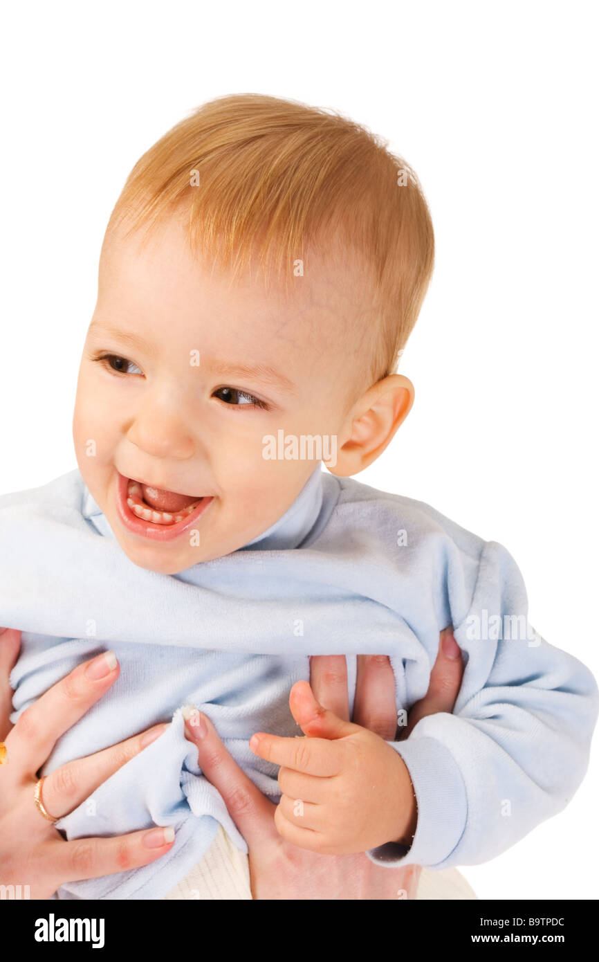 portrait of emotional boy on white background Stock Photo - Alamy