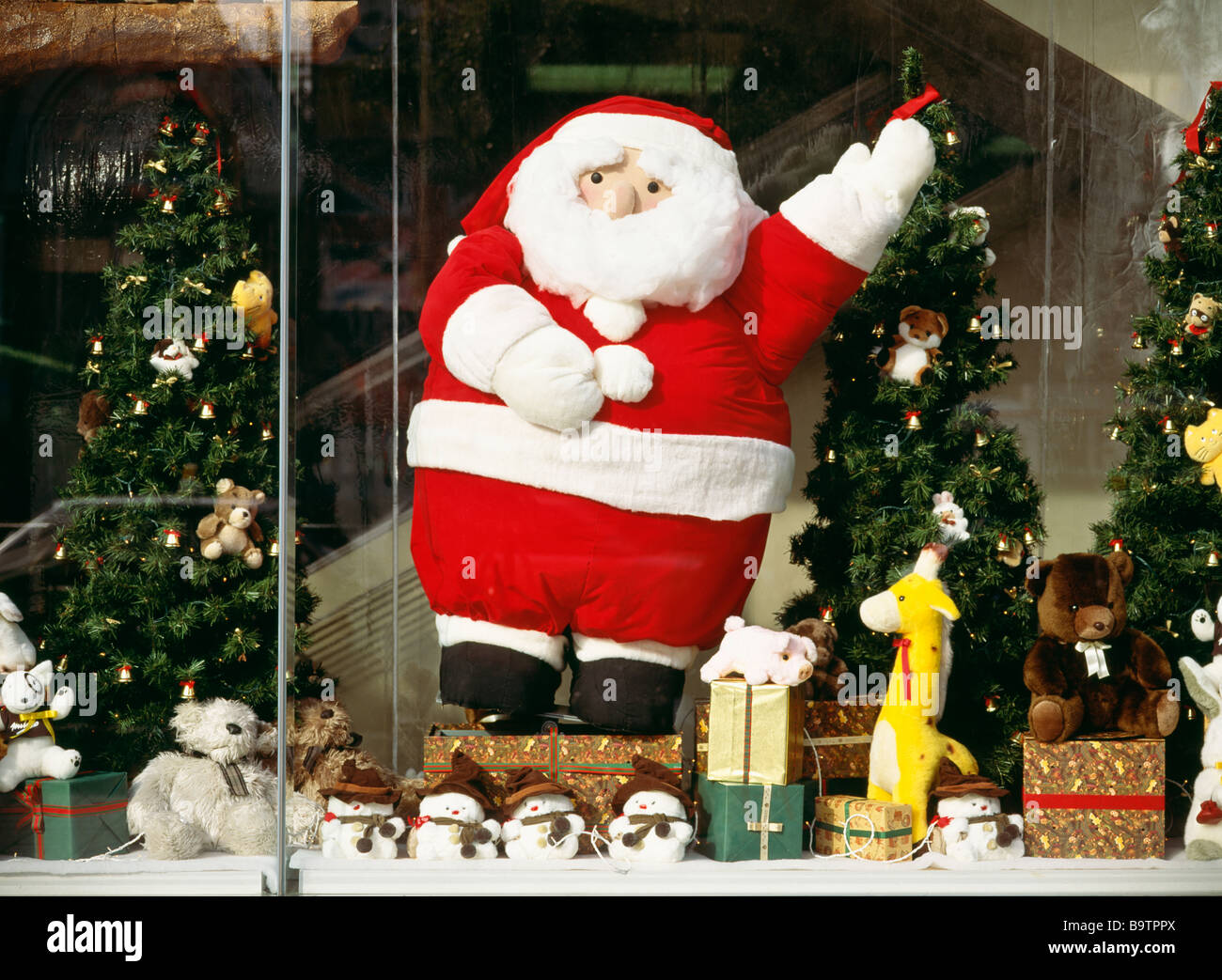 Santa Claus figure in department store window display Himeji Hyogo ...