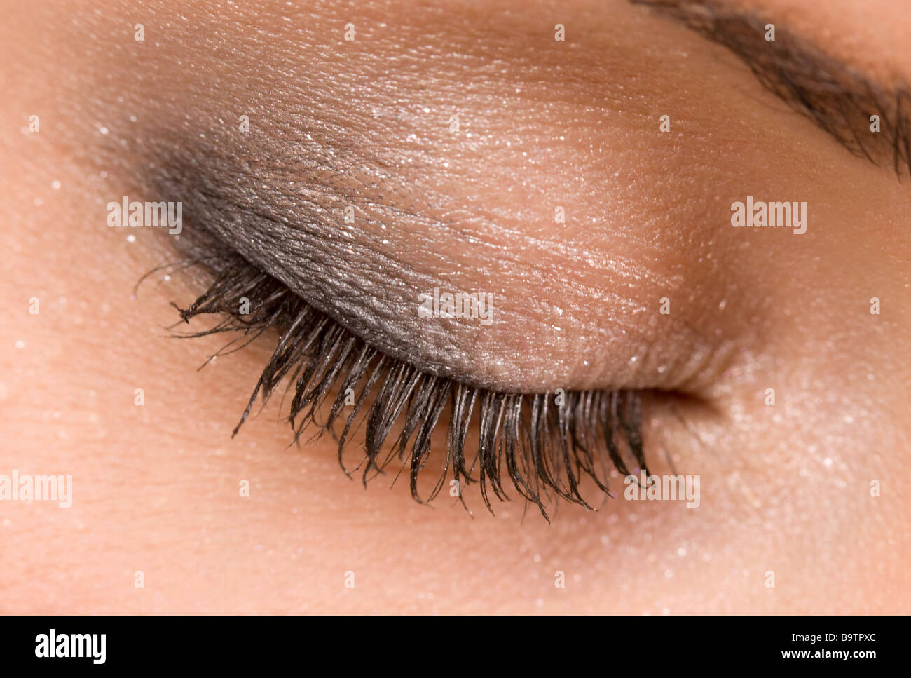 the female eye with long eyelashes macro Stock Photo - Alamy