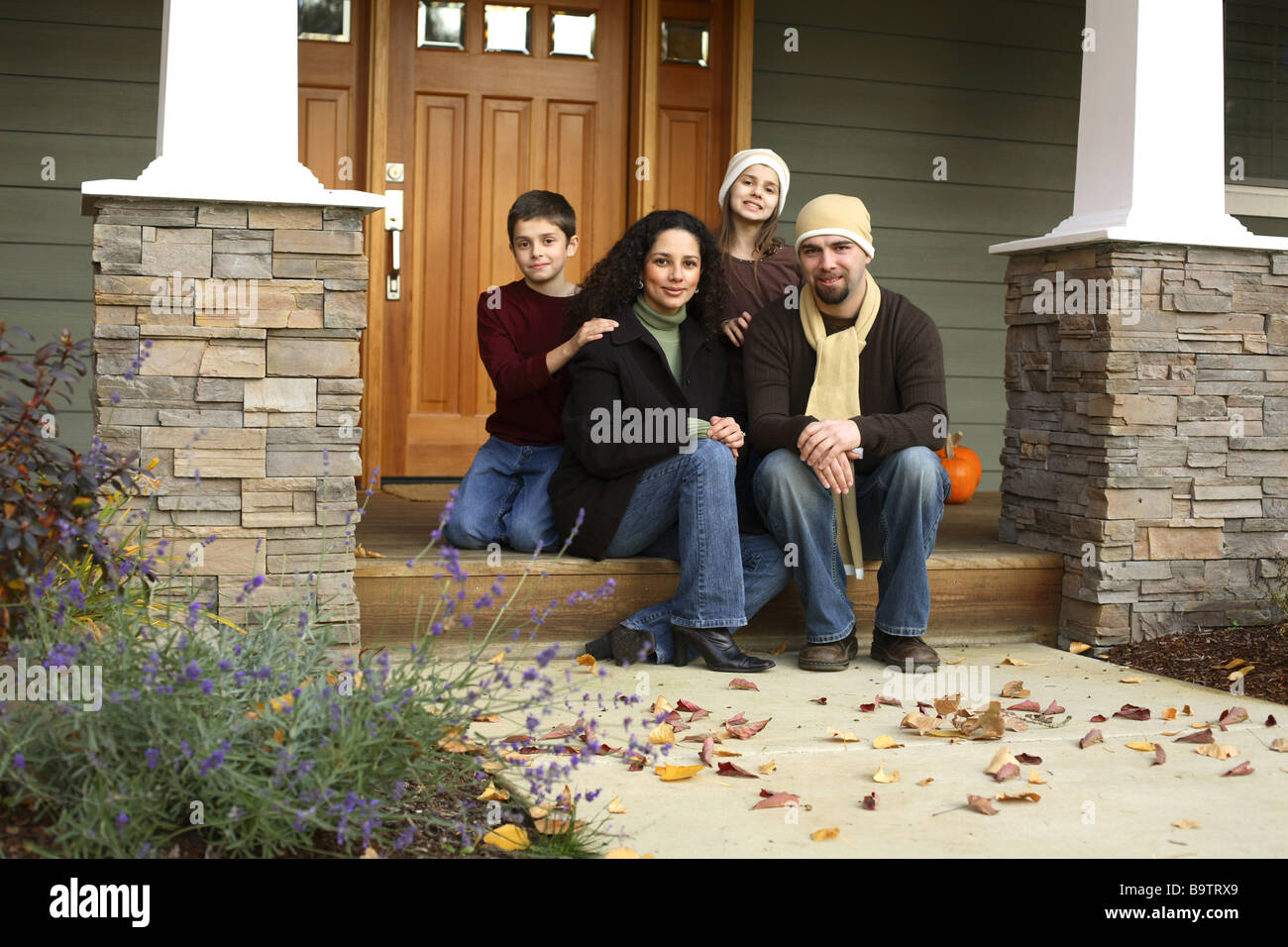 Happy Family Porch Their Home High Resolution Stock Photography and ...