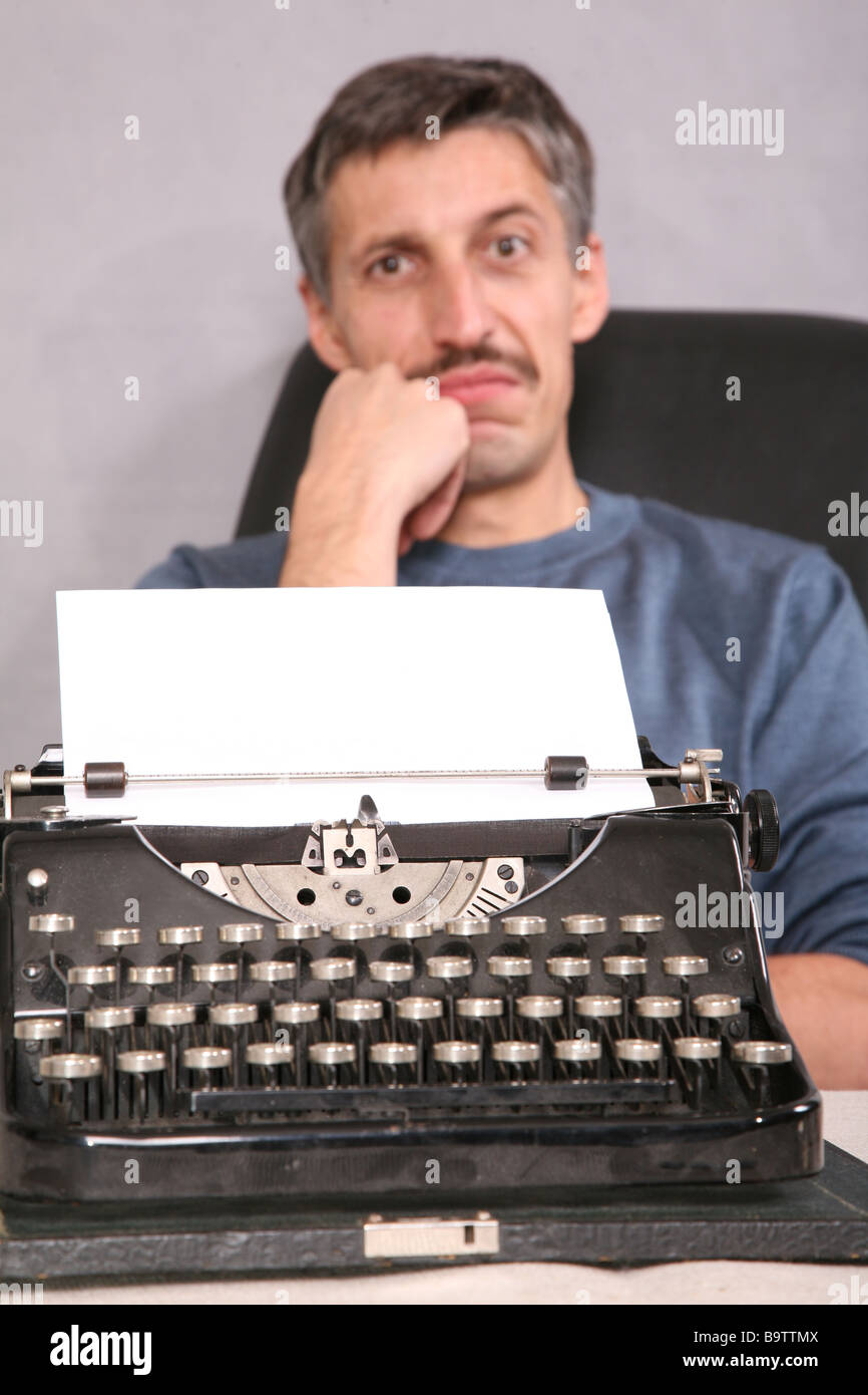 man and typewriter 2 Stock Photo - Alamy
