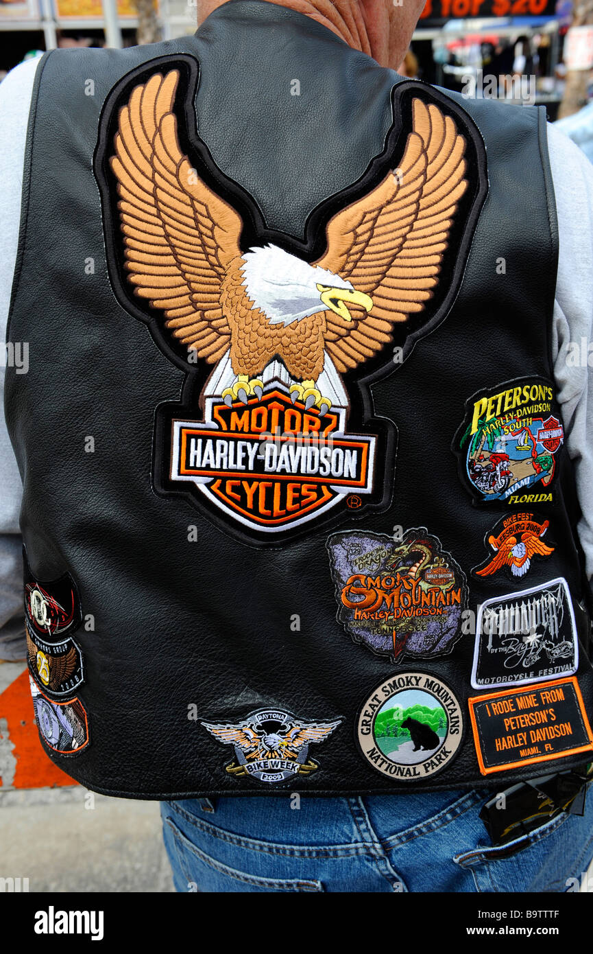 Daytona Beach Florida Biker Week motorcycle pilgrimage symbolic vest ...