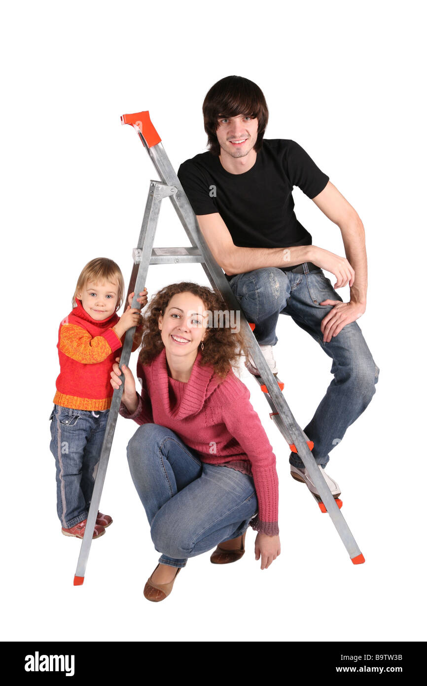 family with baby on steps Stock Photo - Alamy
