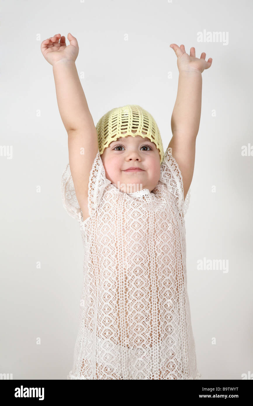 child with hands up Stock Photo - Alamy