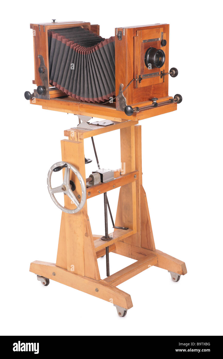 Obsolete camera half-turned Stock Photo - Alamy