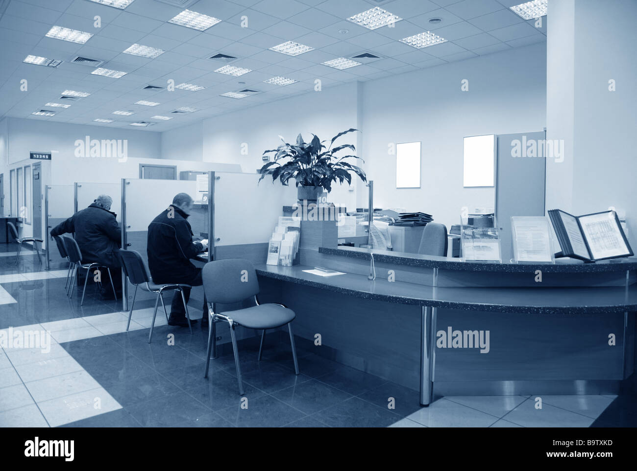 bank office blue Stock Photo - Alamy