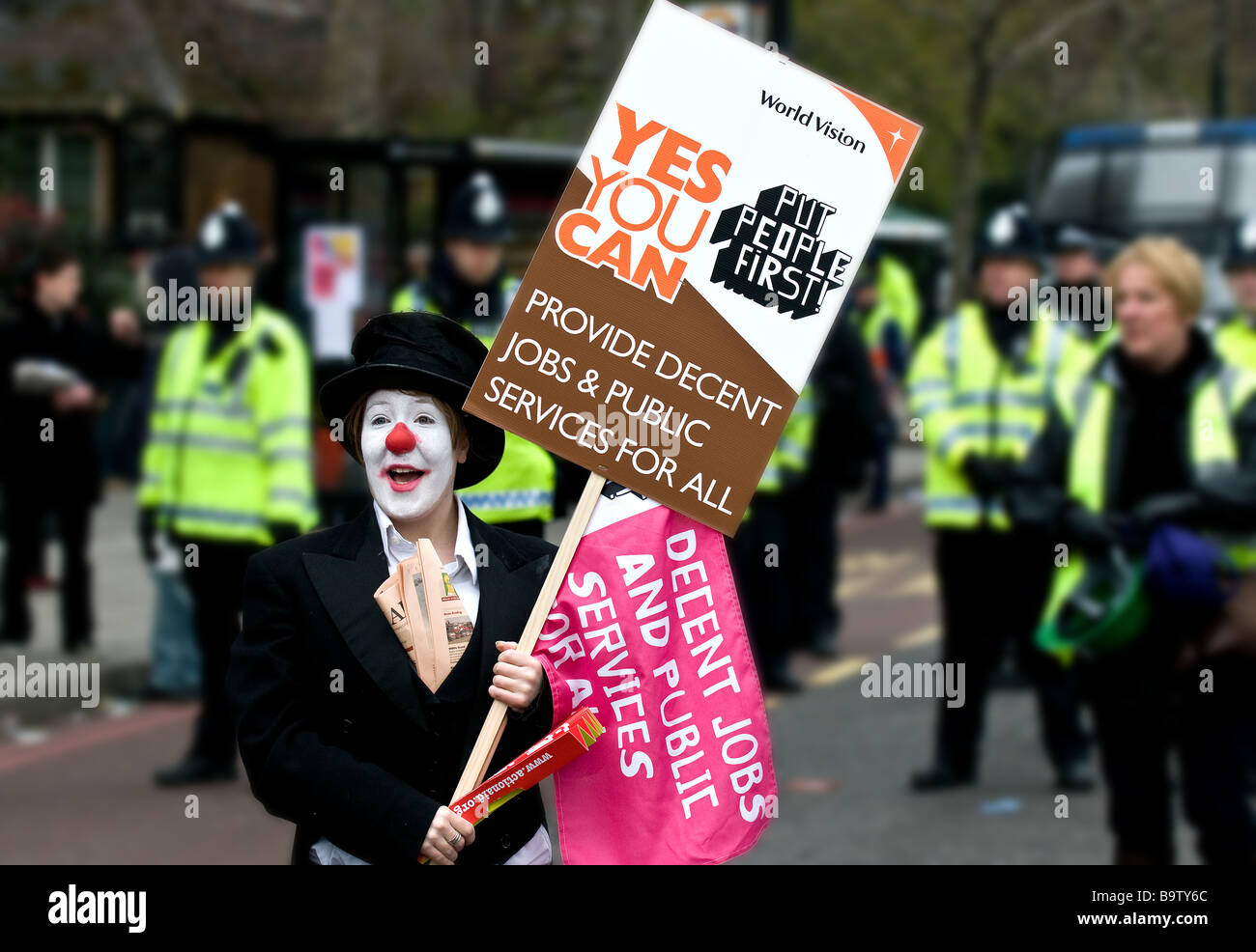A demonstrator at a demonstration Stock Photo - Alamy