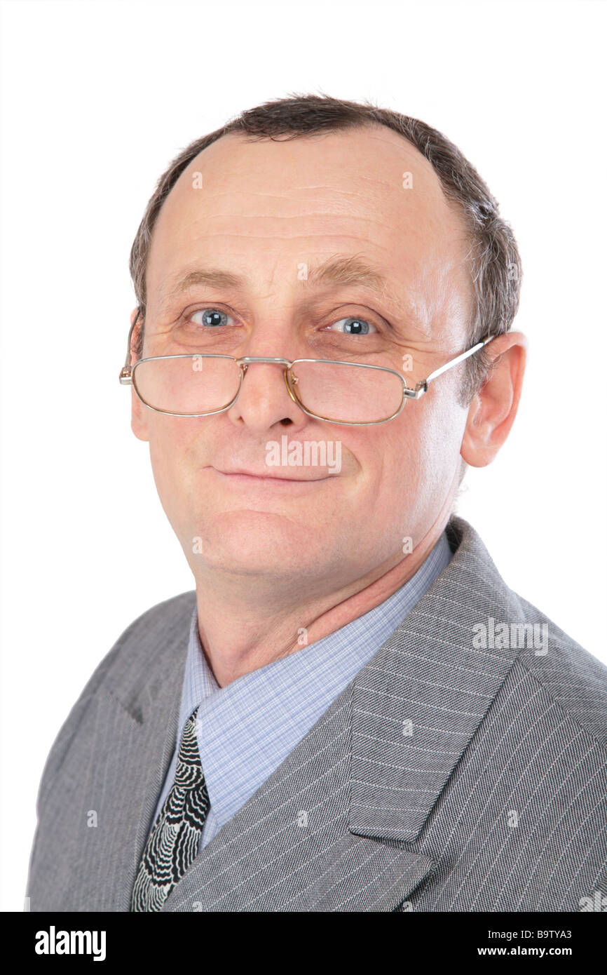 Man in grey suit close-up Stock Photo - Alamy