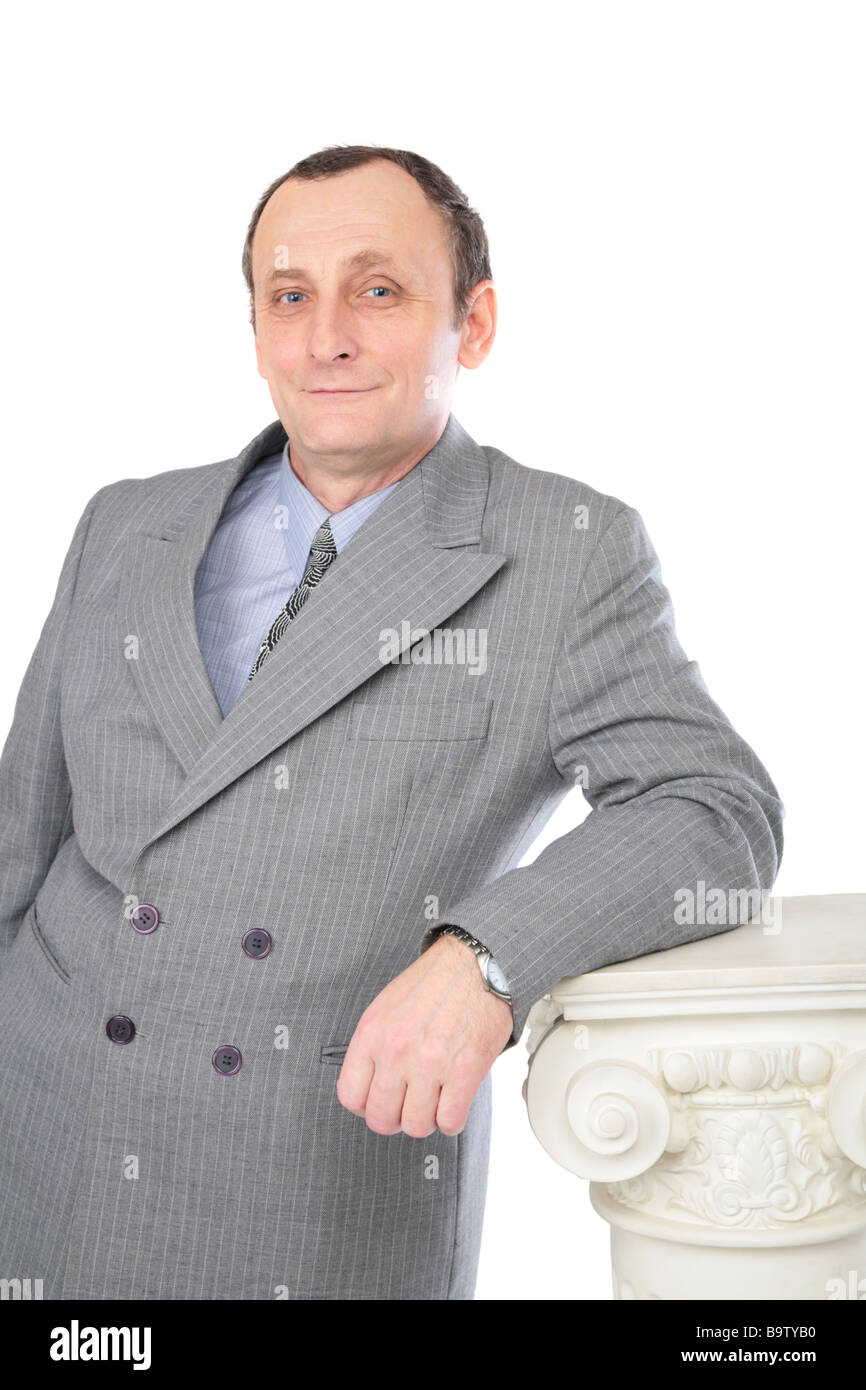 senior businessman and ancient column Stock Photo - Alamy
