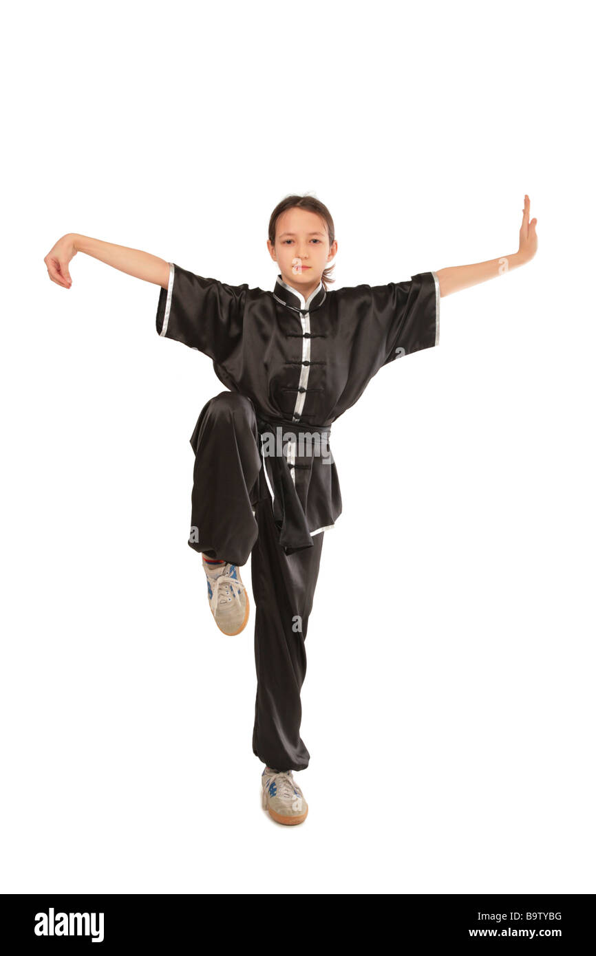 Wushu girl stance Stock Photo - Alamy