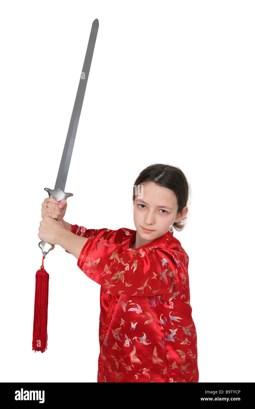 teenager with sword Stock Photo - Alamy
