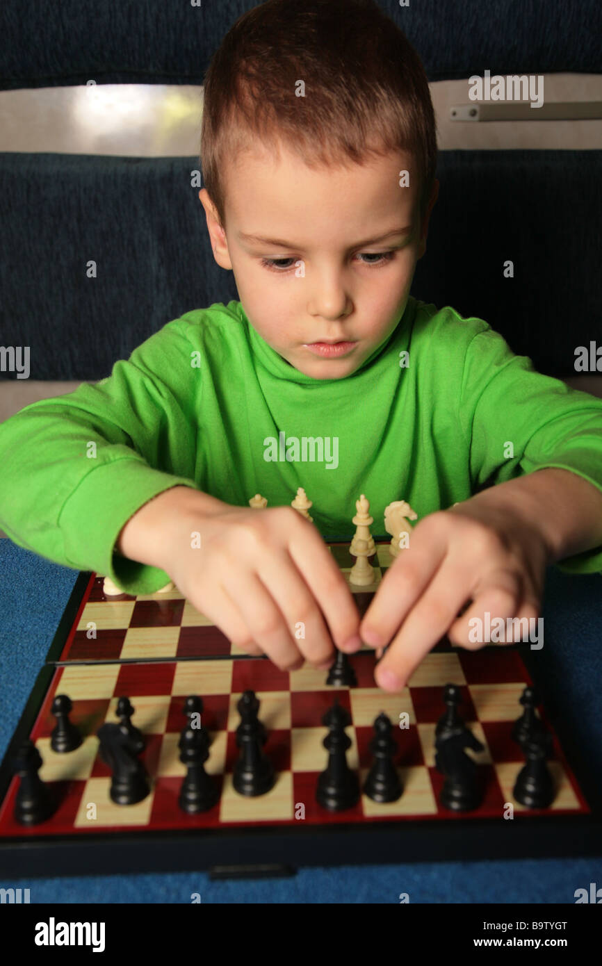 boy and chess Stock Photo - Alamy