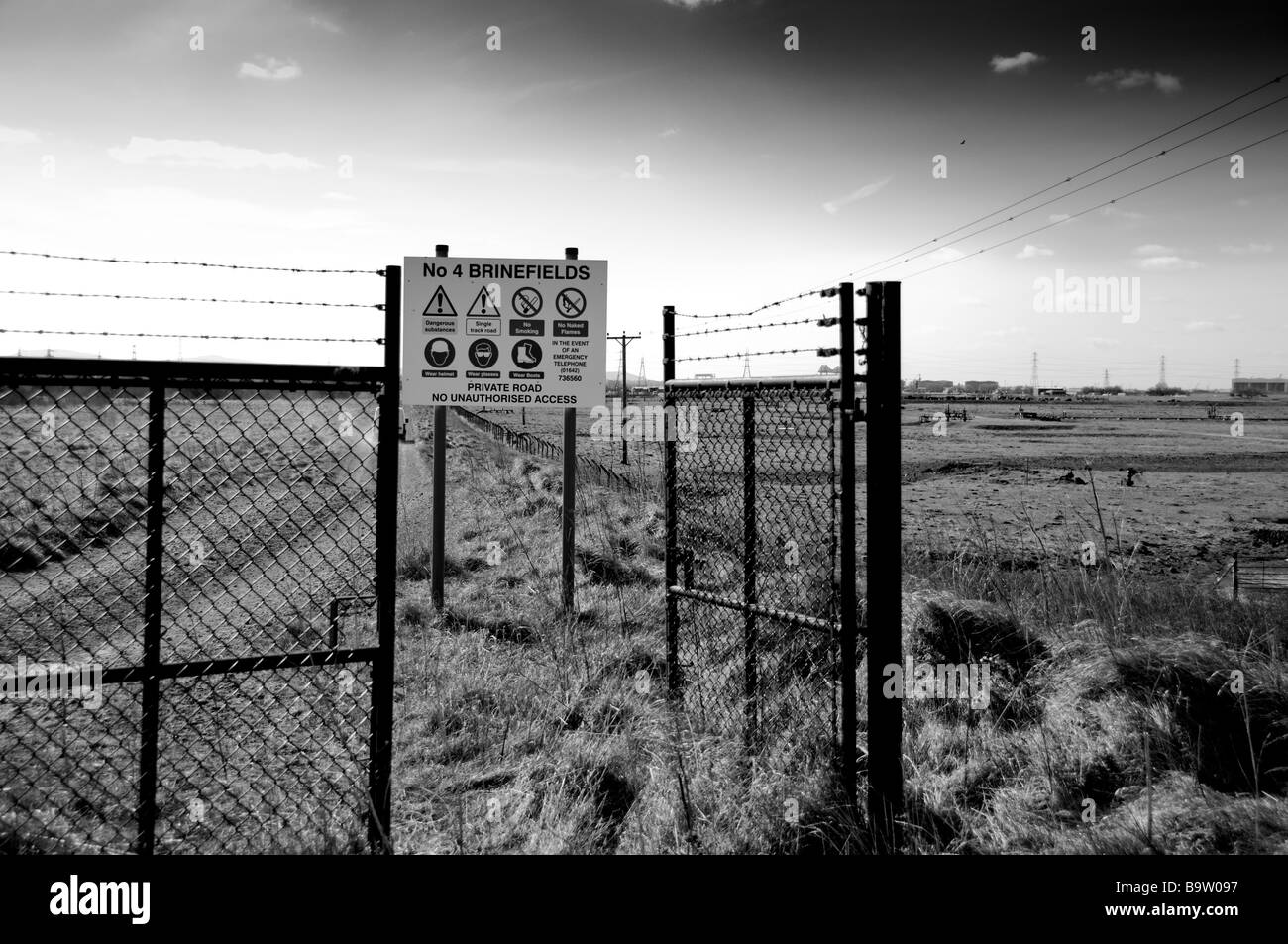 Warning signs of danger on the Seal Sands Industrial Estate near ...