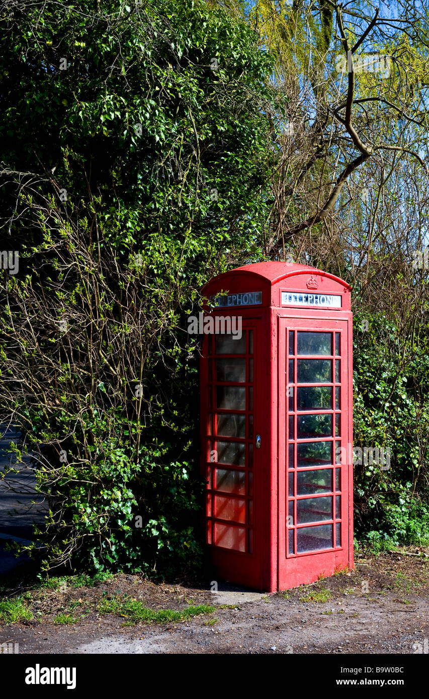 A traditional red telephone box in the countryside in Essex. Photo by ...
