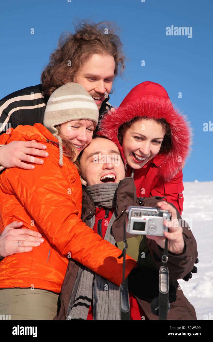group of friends photographs itself Stock Photo - Alamy