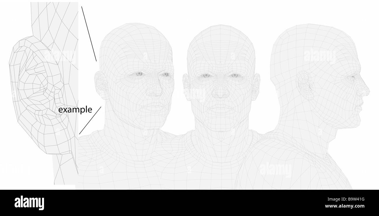 wire man head. three angles Stock Photo - Alamy