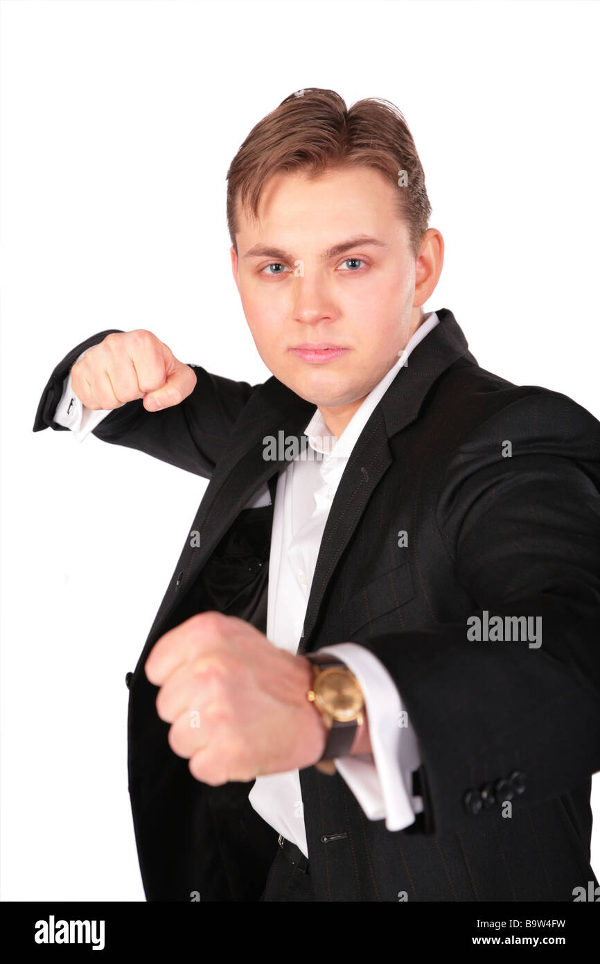 Aggressive man in suit Stock Photo - Alamy