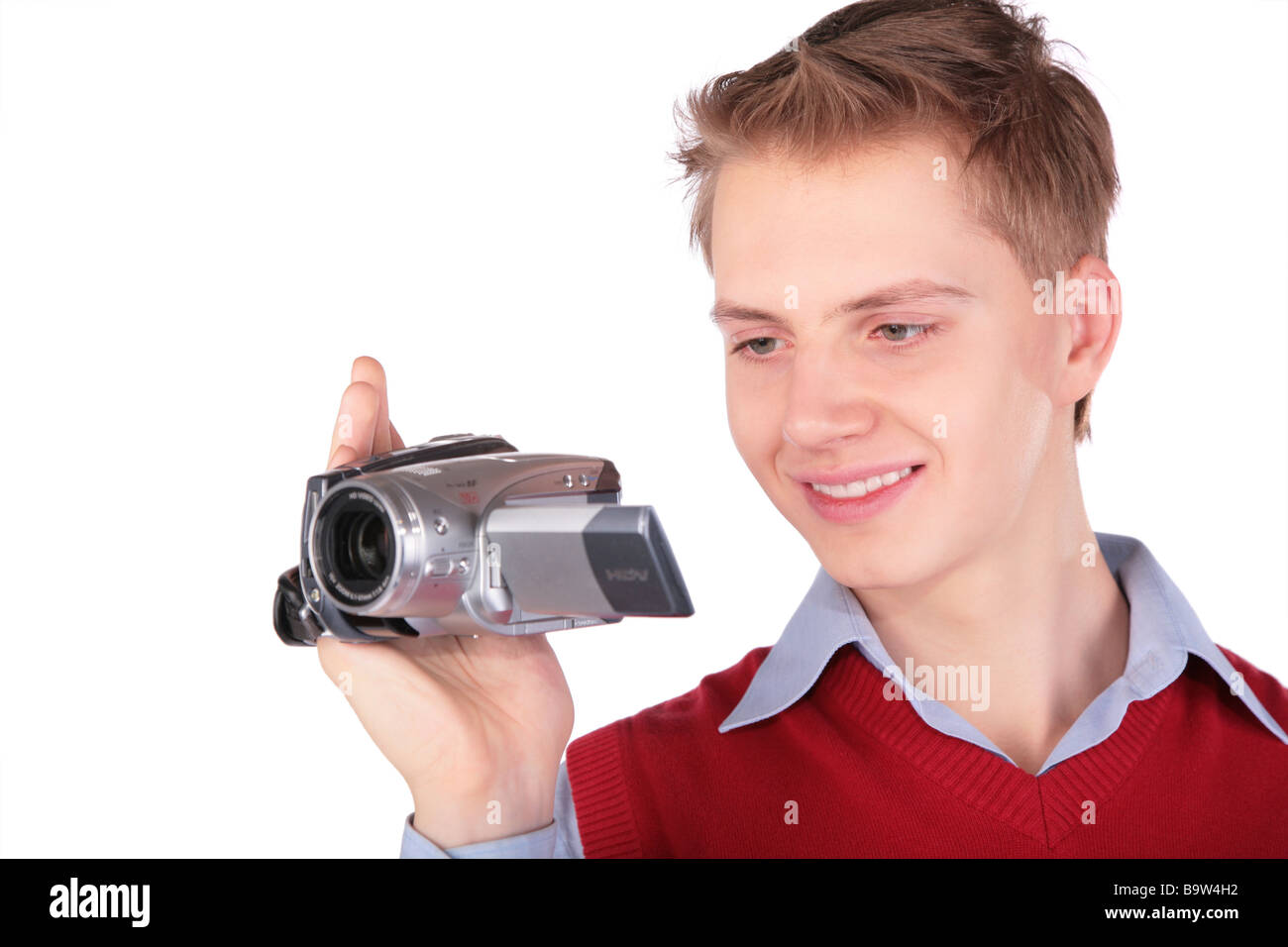 Boy with HDV camera Stock Photo - Alamy
