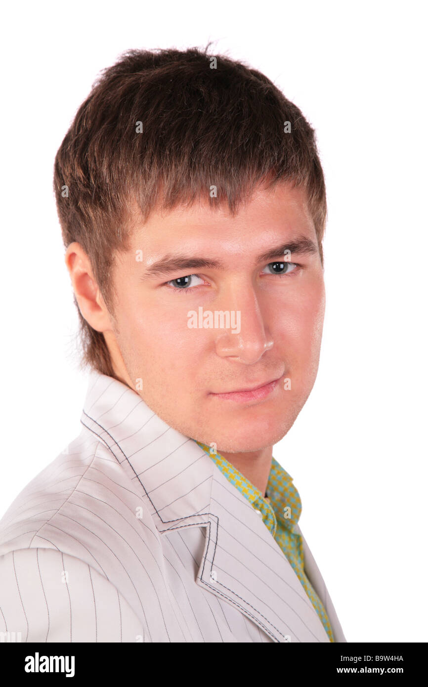 Serious young man face close-up Stock Photo - Alamy