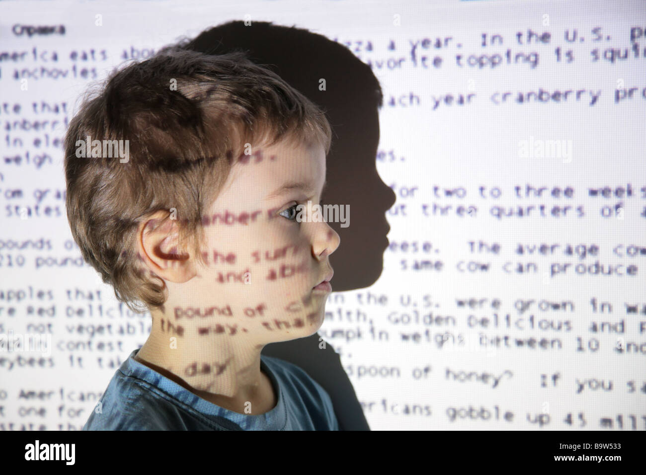 child an text projection device Stock Photo - Alamy