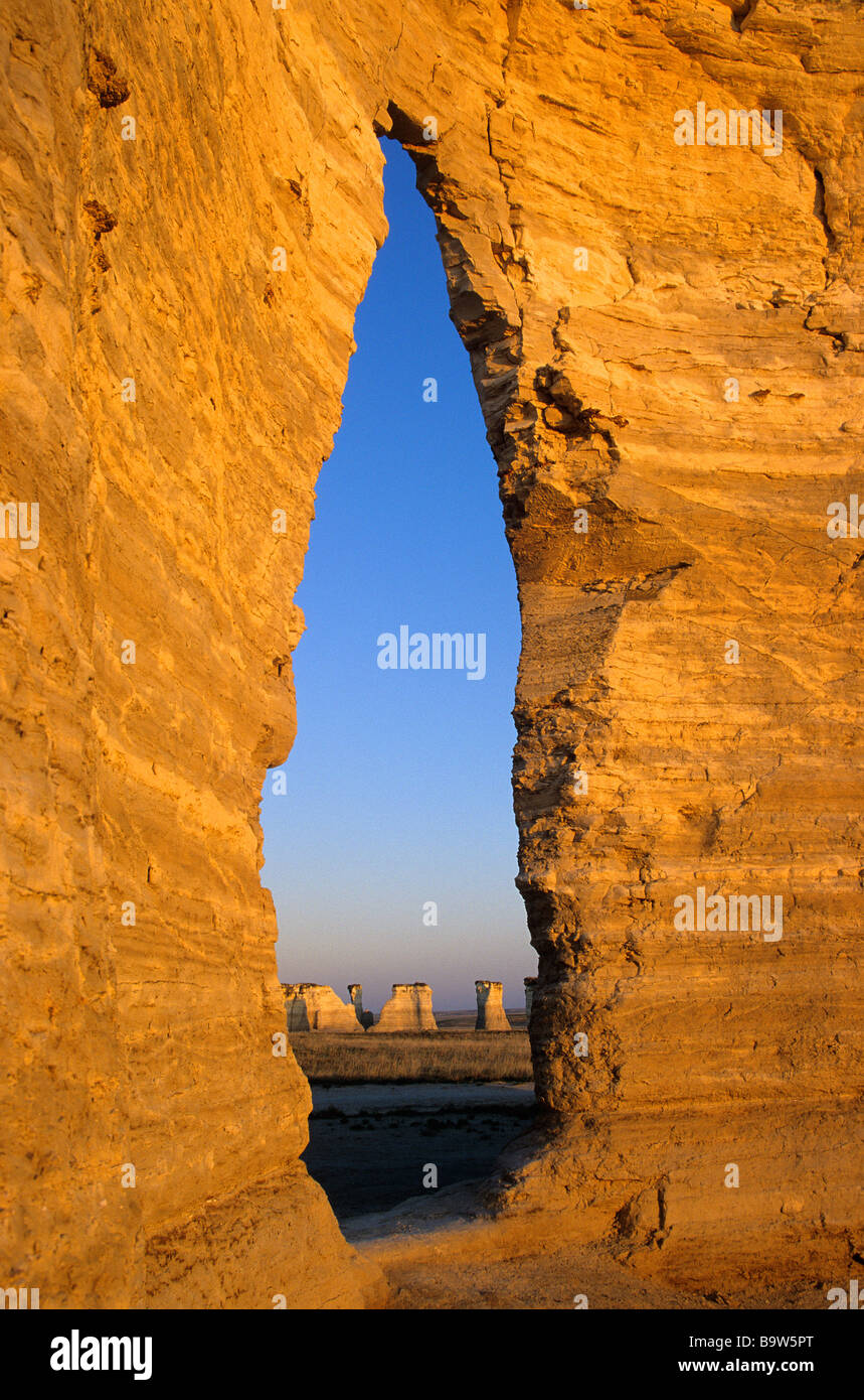 Natural Window at Monument Rocks National Landmark North of Scott City ...