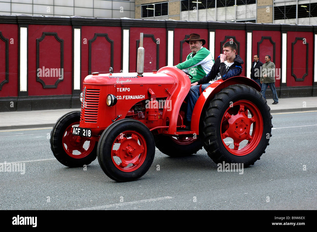 tractor in the irish parade in manchester Stock Photo - Alamy