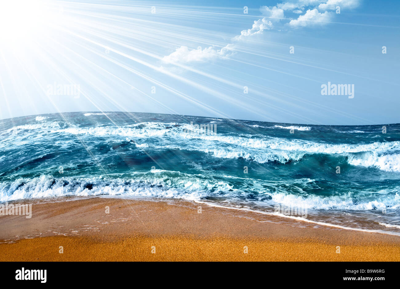 Blue sky over water Stock Photo - Alamy