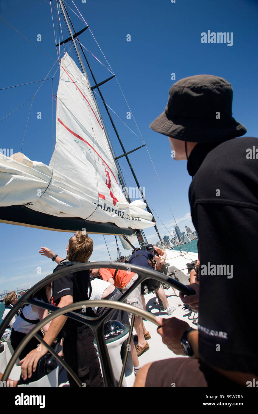 Race cup sailing boat, New Zealand Stock Photo - Alamy