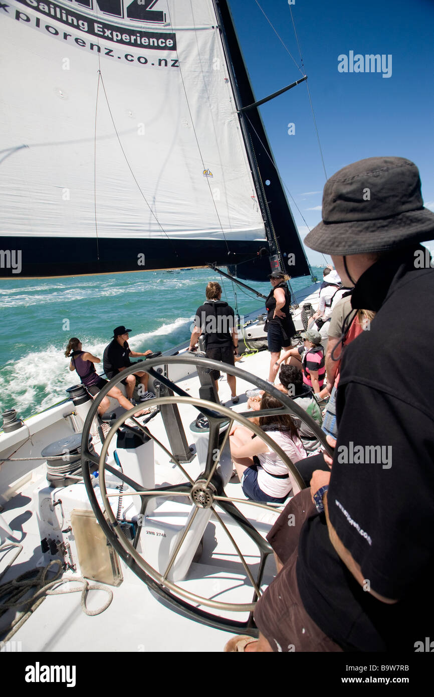 Race cup sailing boat, New Zealand Stock Photo - Alamy