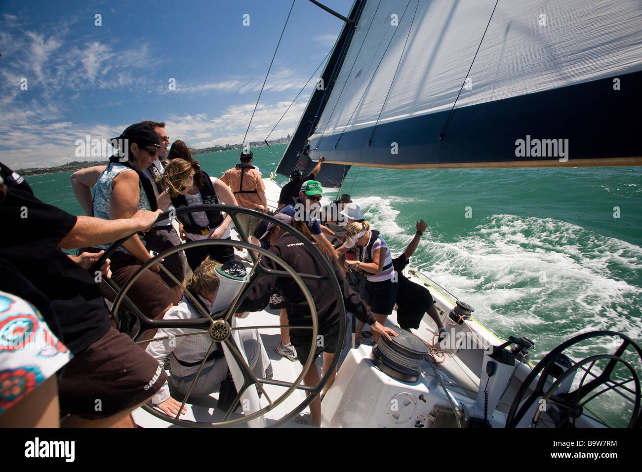 Race cup sailing boat, New Zealand Stock Photo - Alamy