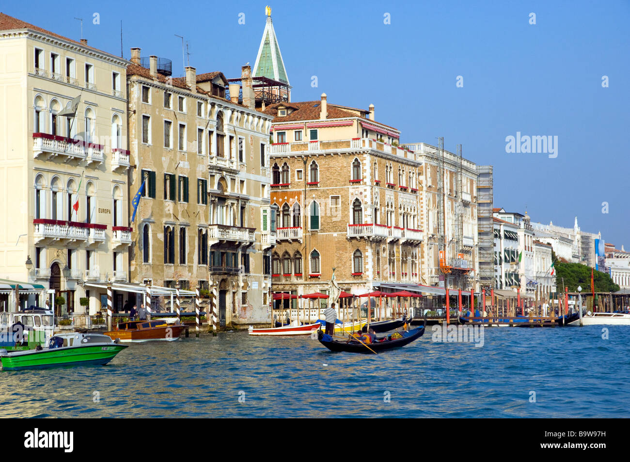 The Grand Canal of Venice Italy with Venetian architecture boats and ...